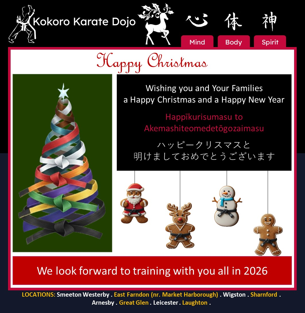 HAPPY CHRISTMAS and a HAPPY NEW YEAR to you ALL - Kokoro Karate Dojo